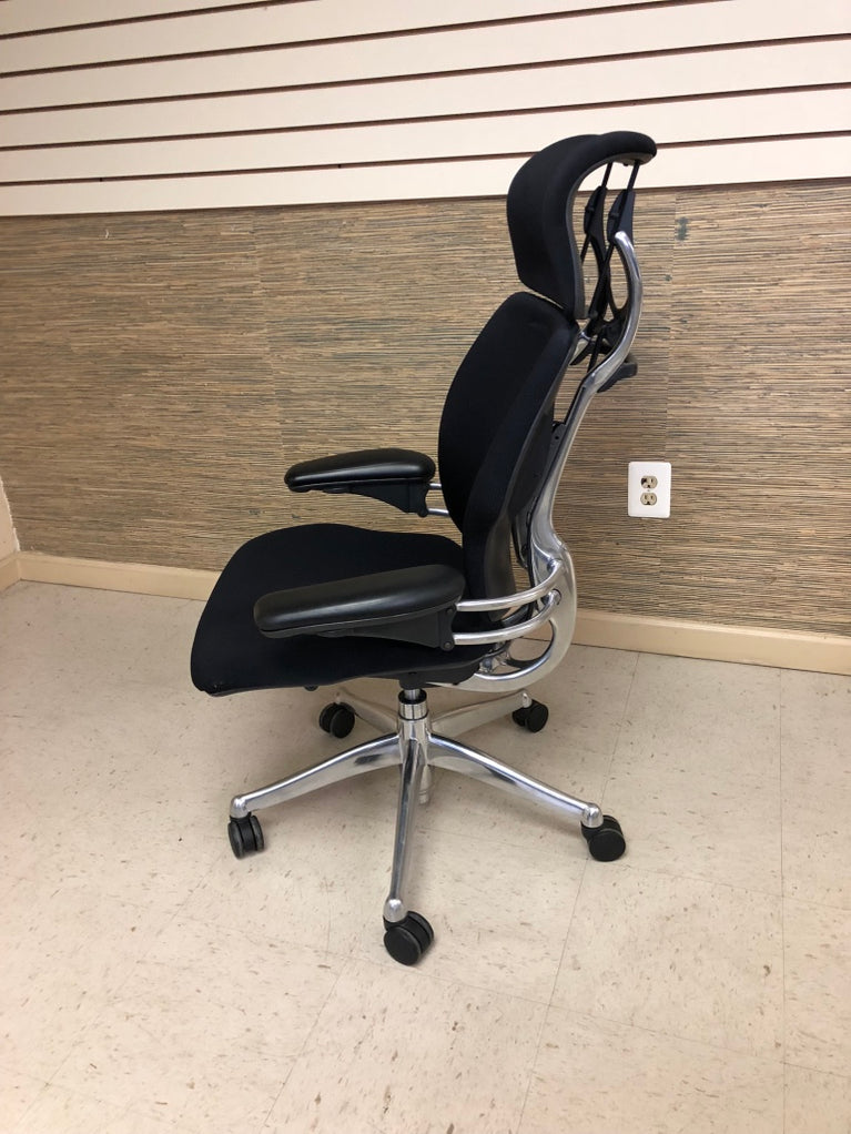Humanscale Freedom Executive Chair with Headrest: Polished Aluminum ...
